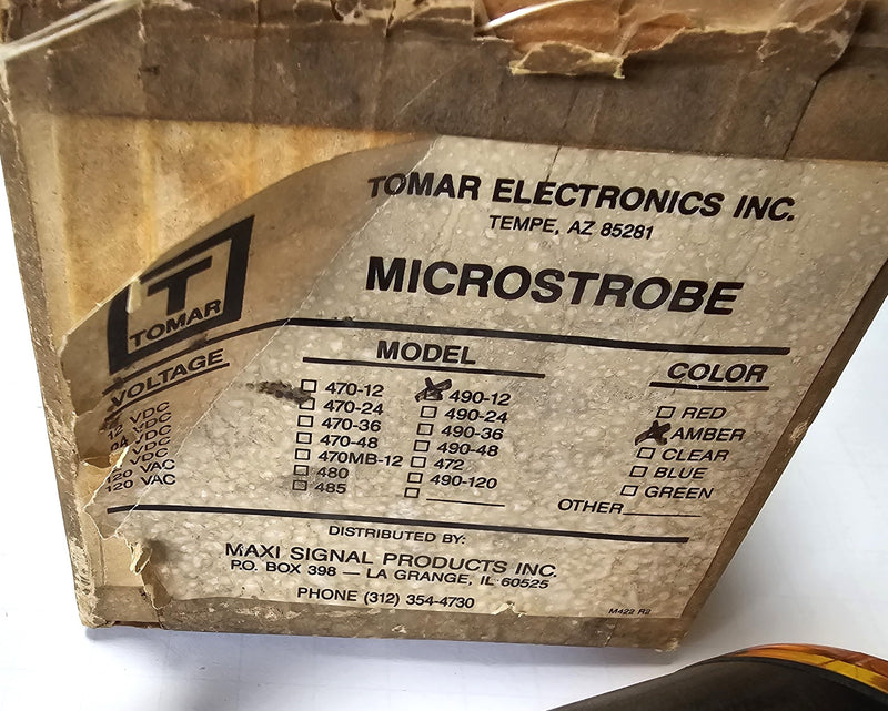 Tomar Microstrobe 490-12 Amber 12VDC Strobe Signal Light - New – PLC BARN