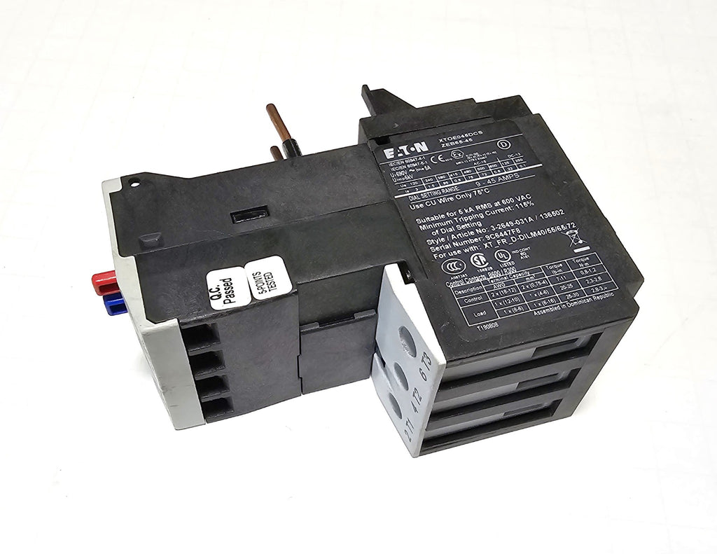 Eaton XTOE045DCS ZEB XTOE 9.0 - 45A Overload Relay - Excellent! – PLC BARN