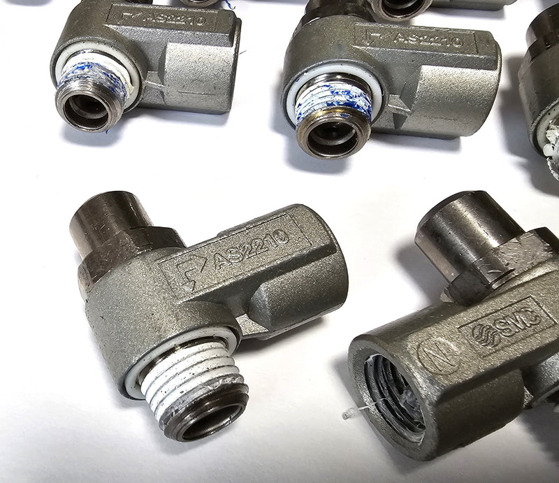 SMC AS2210 ( Lot of 15 ) Tamper Proof Flow Control Meter IN Pneumatic ...