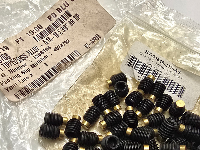 MSC BT-51618-375-AS 5/16-18 x 3/8" Hex Head Set Screw Soft Brass Tip P ...