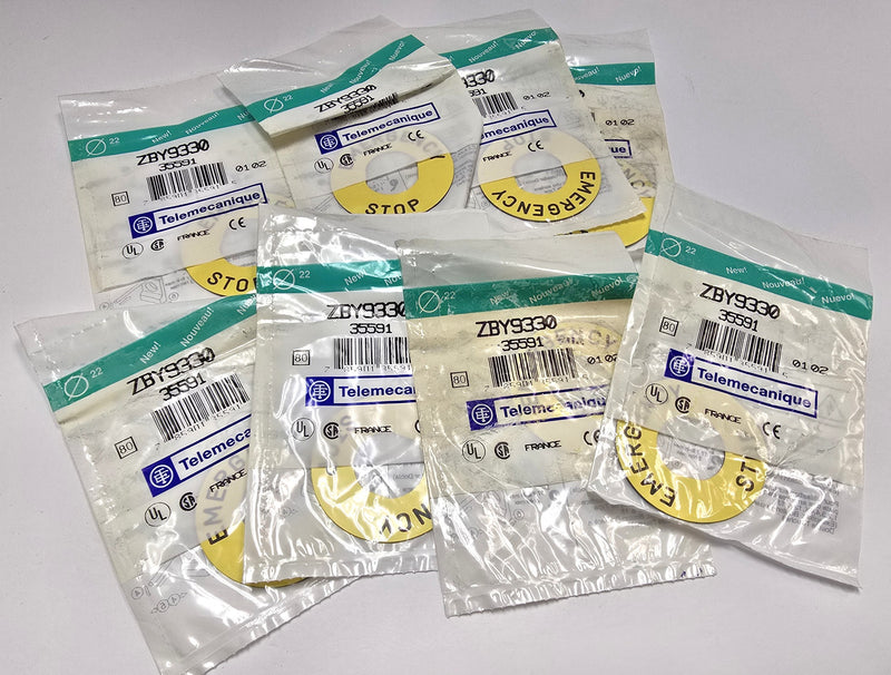 Telemecanique ZBY9330 ( Lot of 8 ) Emergency Stop Legend Plate - New ...