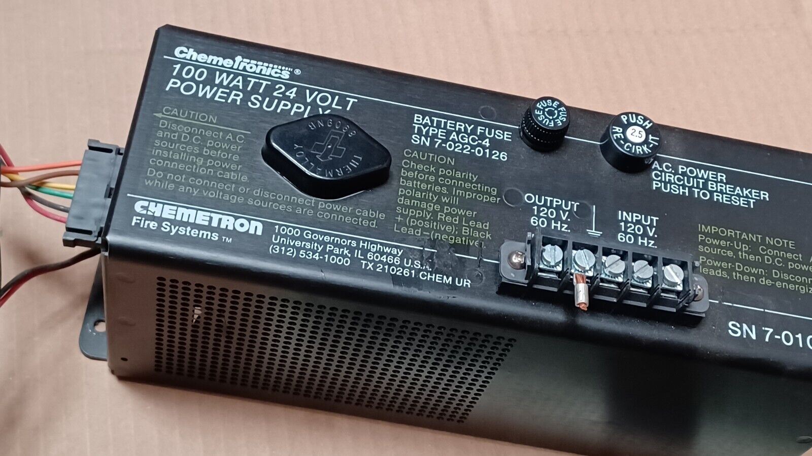 MICRO 1 -EV Chemetronics Fire Control 7-010-0450 CPU Panel & AGC-4 Pow ...