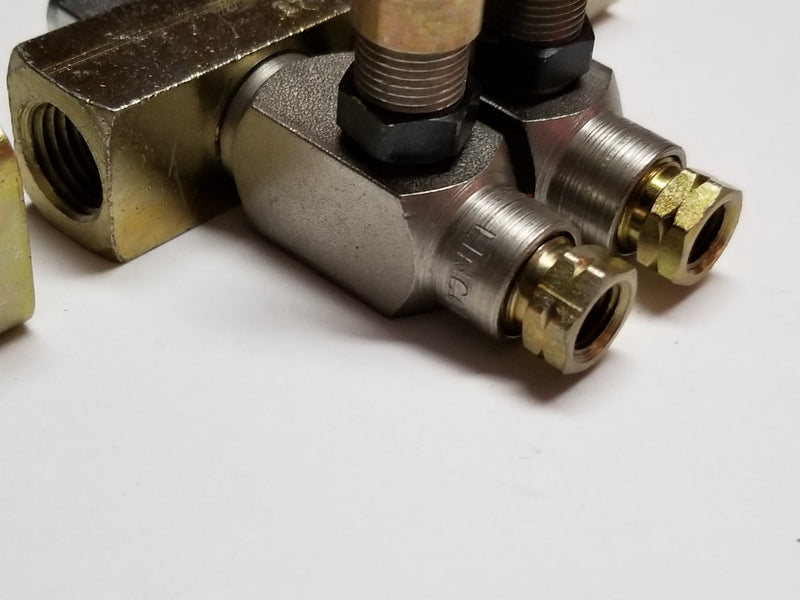 Lincoln SL-43 2-Unit Oil Dispensing Manifold 1/4" NPT Includes Bracket ...