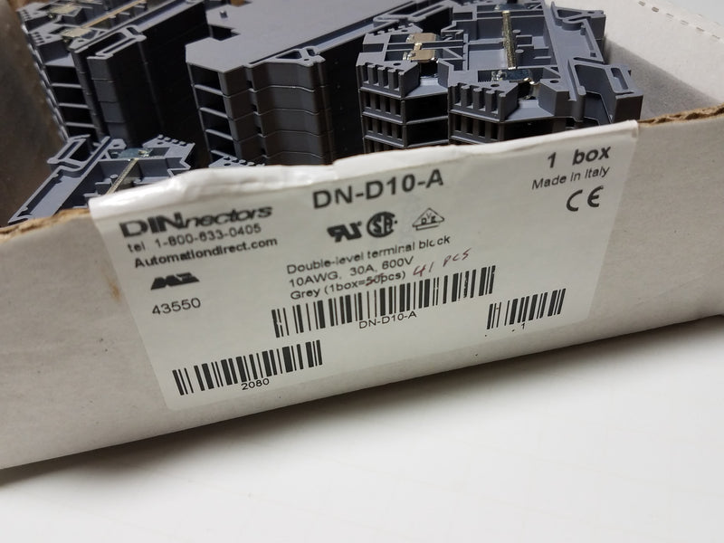 Lot of (41) DINnectors DN-D10-A GREY Double-Level Terminal Blocks 10AW ...