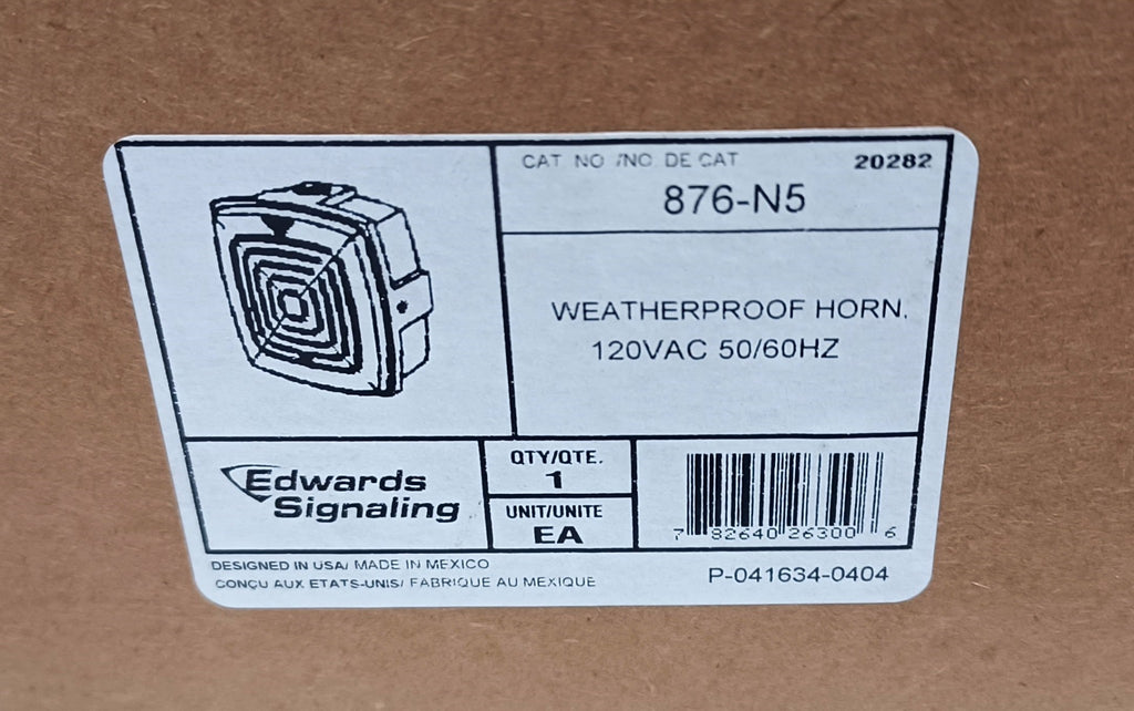 Edwards Signaling Adaptahorn 876-N5 Weatherproof Horn 120VAC New in Bo ...
