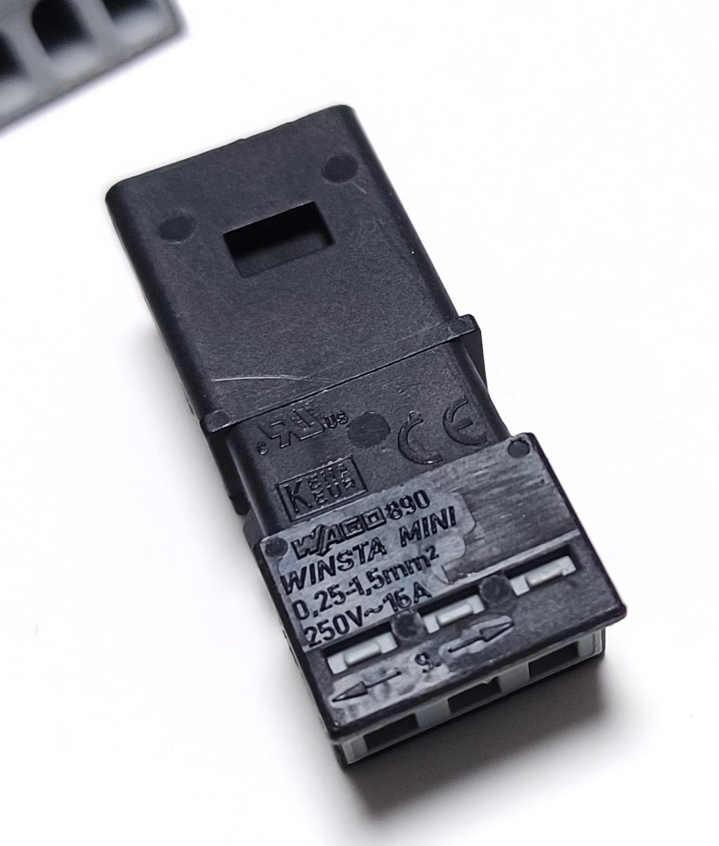 Wago 890-213 Winsta Mini 3-Pole Black Female Socket Terminal Plug ( Lo ...