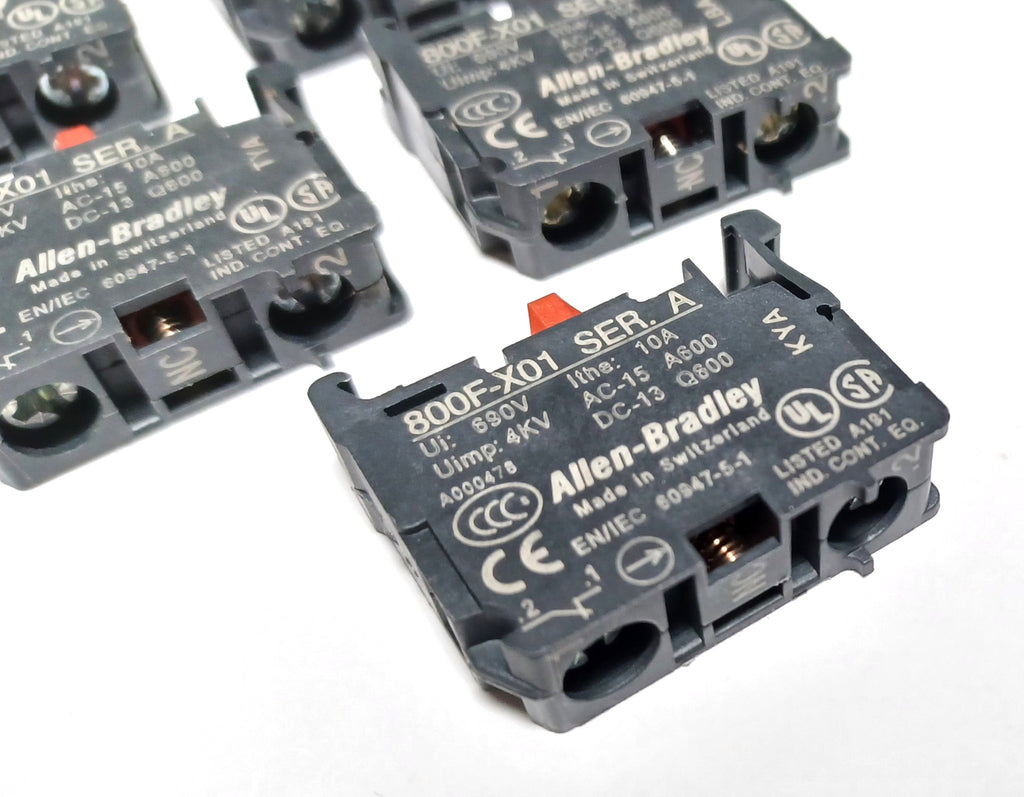Allen Bradley 800F-X01 Normally Closed Contact Block ( Lot of 5 ) New – PLC BARN