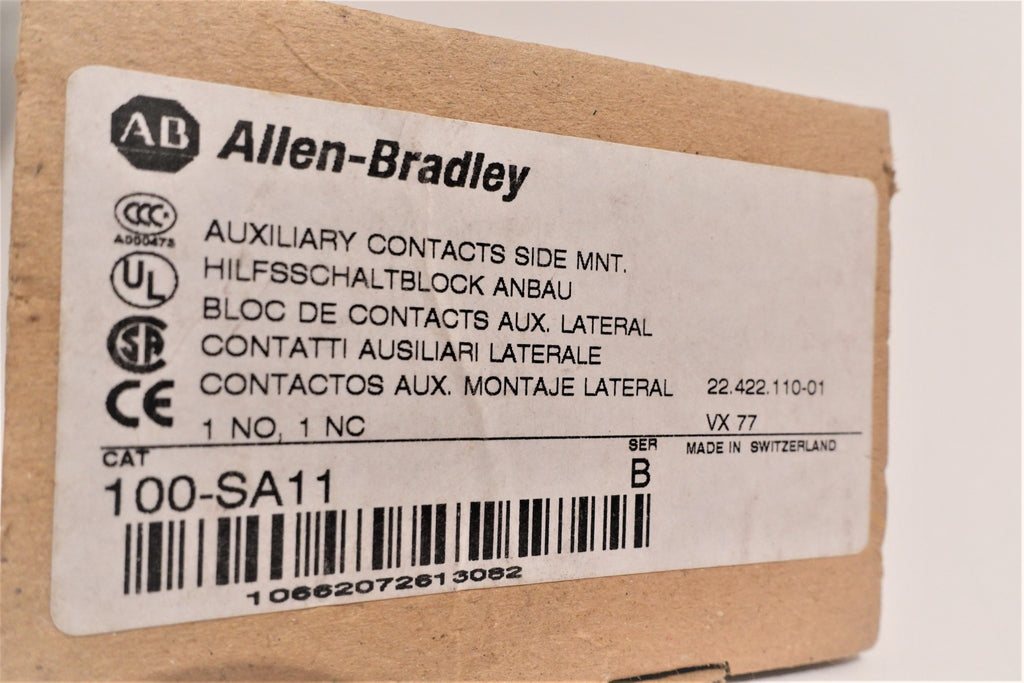 Allen Bradley 100-SA11 Ser:B Auxiliary Side Mount Contact 1 N/O & 1 N ...