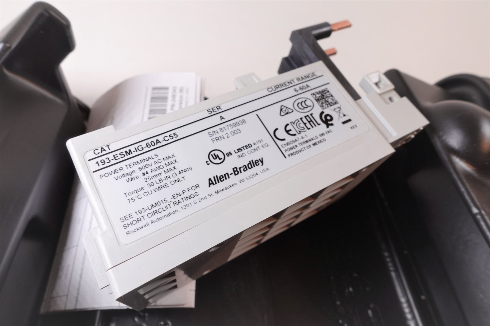 Allen Bradley 193-ESM-IG-60A-C55 Ser:A E300/E200 6-60A Sensing Module ...