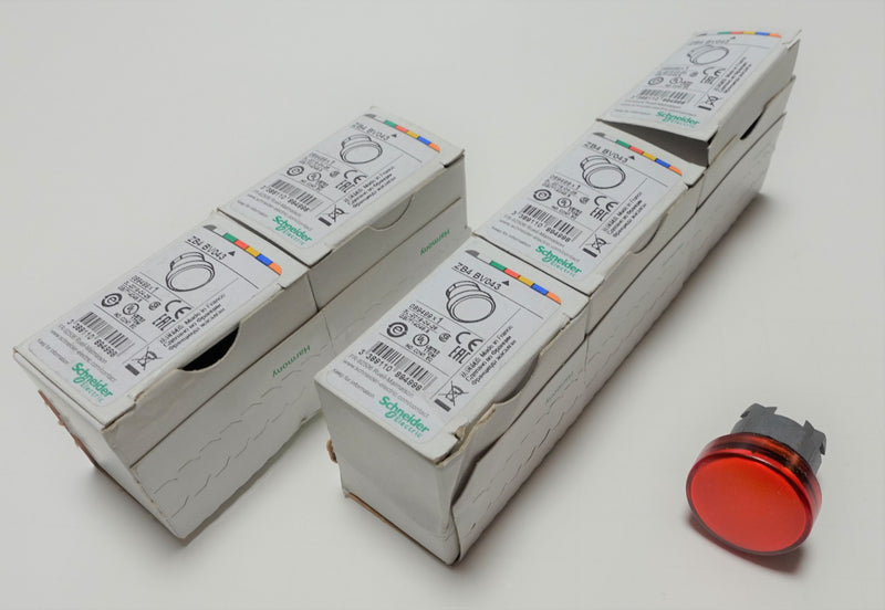 Schneider ZB4BV043 ( Lot of 5 ) 22mm Red LED Pilot Light Head – PLC BARN