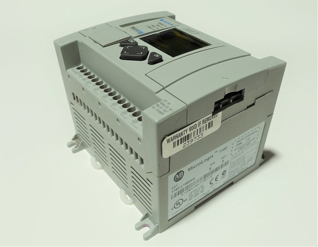 Allen Bradley 1763-L16BWA Ser:B Rev:B FRN: 7.0 MicroLogix 1100 PLC ...